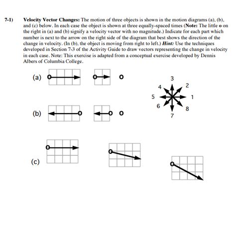 Solved Velocity Vector Changes The Motion Of Three Objects Chegg Com