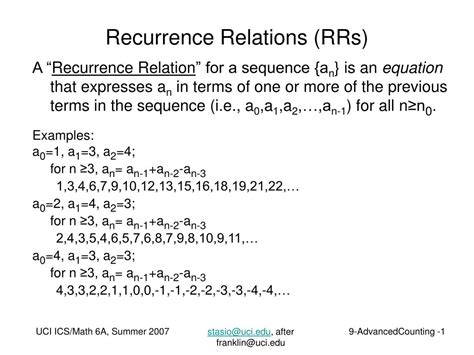 Ppt Recurrence Relations Rrs Powerpoint Presentation Free Download Id5968624