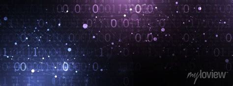 Technology Background With Plexus Effect Big Data Concept Binary Wall