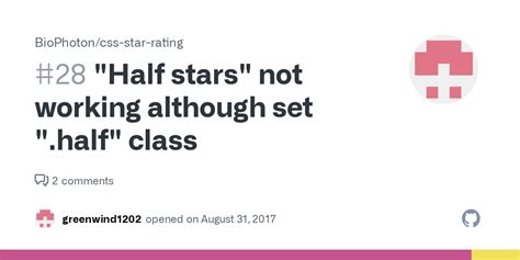 Half Stars Not Working Although Set Half Class Issue 28