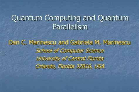 PPT Quantum Computing And Quantum Parallelism PowerPoint Presentation ID
