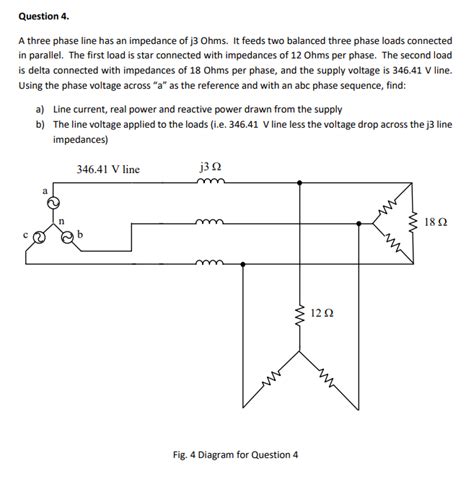 Solved Question 4 A Three Phase Line Has An Impedance Of J3