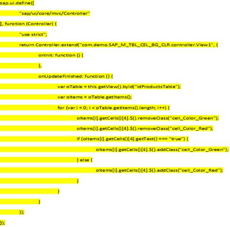 SAPUI5 How To Change The Background Color Of Sap M Tables Cells Of