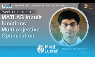 Learn Lec 30 MATLAB Inbuilt Functions Multi Objective Optimization
