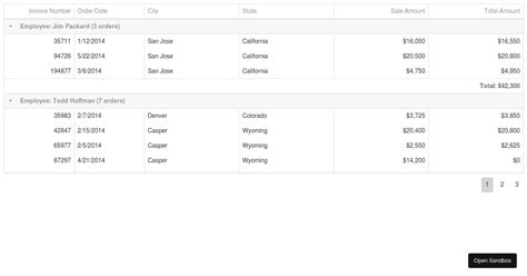 Group Summaries DevExtreme Data Grid Codesandbox