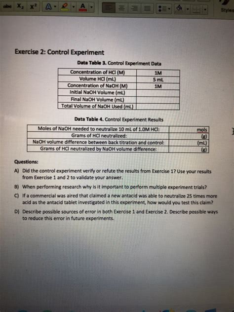 f styles exercise 2 control experiment concentration
