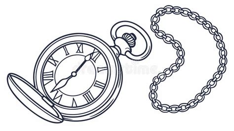 Classic Pocket Watch With Chain Timepiece Vector Vector Design Generative Ai Stock Vector