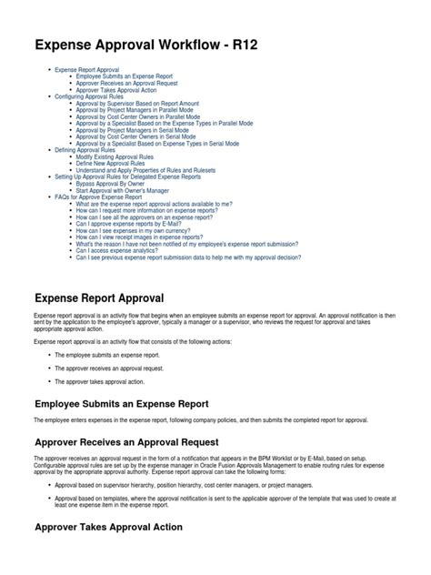 Configuring Flexible Approval Rules For Expense Report Approval In Oracle Fusion Expenses Pdf