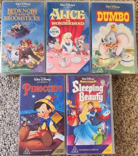 5 Walt Disney Classics Vhs Collection Bundle Dumbo Pinocchio