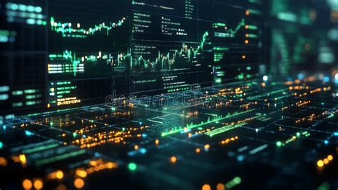 Data Visualization Showcasing Financial Market Trends And Analytics In A Digital Trading
