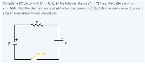 Solved Consider a RC circuit with C μF the total Chegg