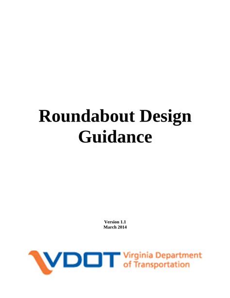 Pdf 4 Roundabout Design Guidance Dokumen Tips