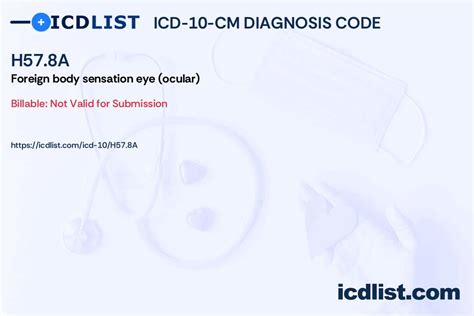 Icd 10 Cm Diagnosis Code H578a Foreign Body Sensation Eye Ocular