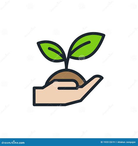 Tree Planting Icon Sapling Icon Vector And Illustration Stock Vector