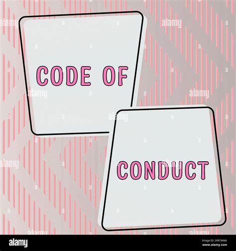Hand Writing Sign Code Of Conduct Word For Set Of Principles Are Ethics Respect Code Honesty