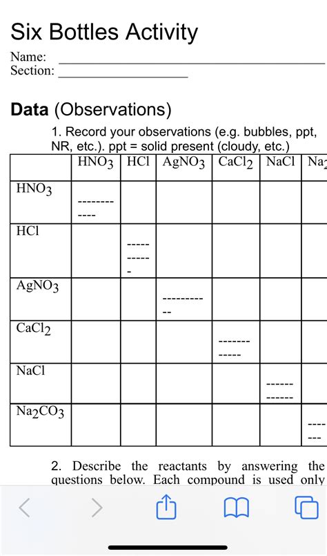 solved data observations 1 record your observations e g
