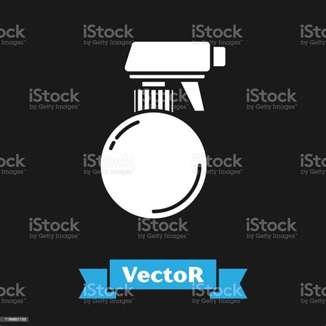 검은 배경에 고립 된 물 아이콘흰색 미용사 권총 스프레이 병 벡터 일러스트레이션 가사 집안일에 대한 스톡 벡터 아트 및 기타 이미지 가사 집안일 가정 생활 가정 주방