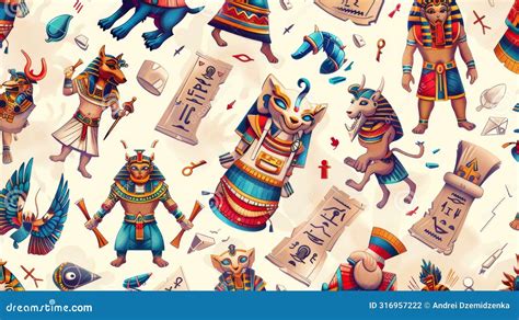 Egyptian Culture Symbol Blank Unfolded Ancient Paper With Wooden