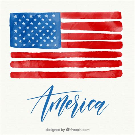 브러시 스트로크 미국 국기 무료 벡터