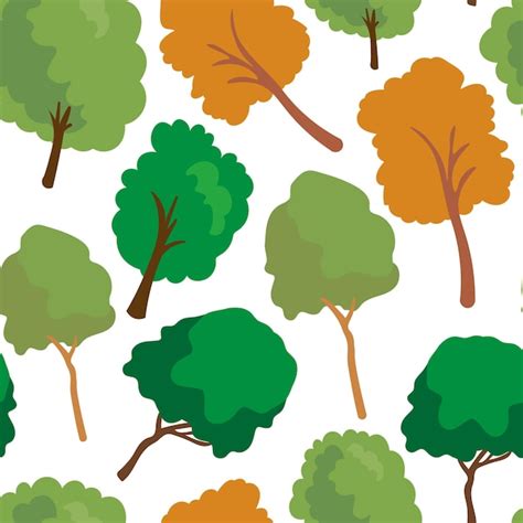 Premium Vector Seamless Pattern Of Simple Trees In Vector Design Element In Flat Style Object
