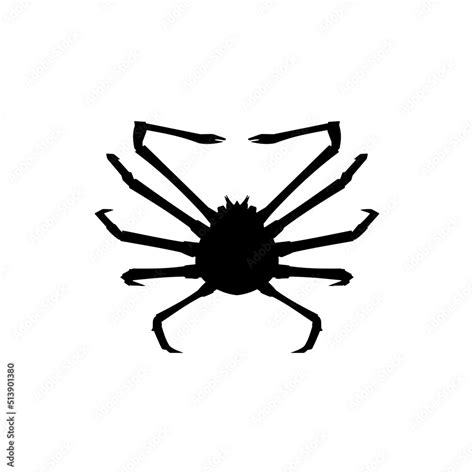Japanese Spider Crab Silhouette Vector Best Japanese Spider Crab Illustration Stock Vector