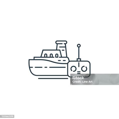 어린이 개념에서 보트 아이콘 벡터 보트 편집 가능한 스트로크의 얇은 선 그림 웹 및 모바일 앱 로고 인쇄 미디어에 사용하기 위한 보트 선형 기호 공기 주입에 대한 스톡 벡터