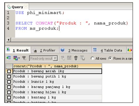 Cara Menggabungkan Teks Dengan Fungsi Concat Pada SQL