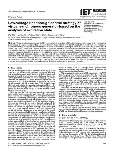 Low Voltage Ride Through Control Strategy Of Virtual Synchronous Generator Based On The Analysis