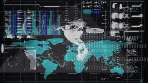 Animation Statistics Data Processing Over World Stock Footage Video 100 Royalty Free