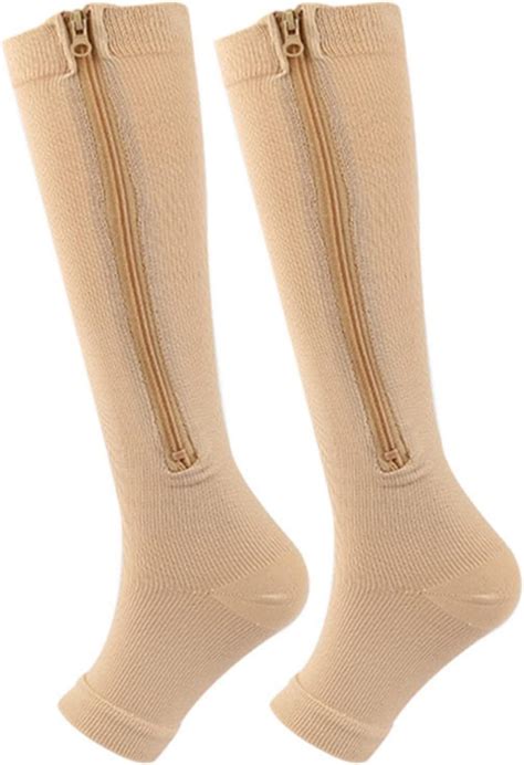 Blaward Zipper Compression Socks For Women And Men 20 30 Mmhg Open Toe Support