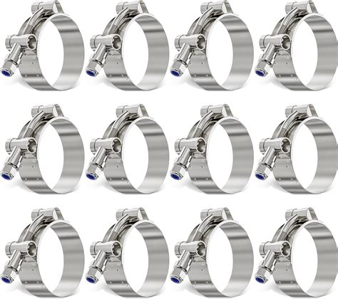 Ouru 12pack 15 Inch T Bolt Hose Clamp304 Stainless Steel Heavy Duty