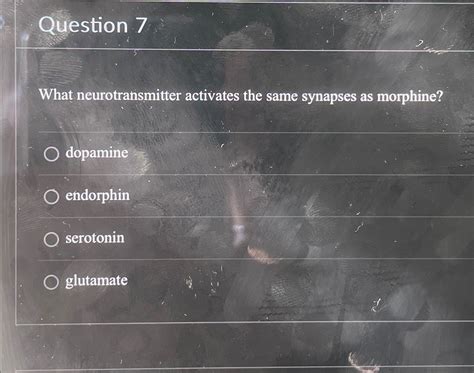 Solved Question 7What Neurotransmitter Activates The Same Chegg