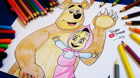 تعليم الرسم للأطفال كيفية رسم ماشا والدب للمبتدئين بالألوان Drawing