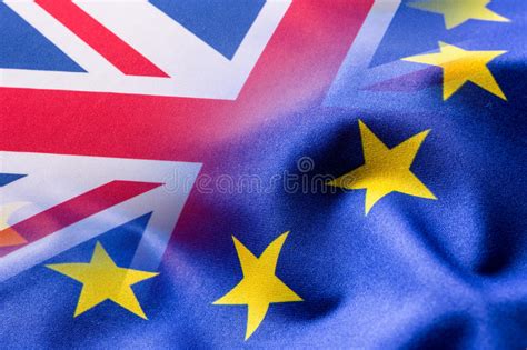 Vlaggen Van Het Verenigd Koninkrijk En De Europese Unie Britse Vlag En