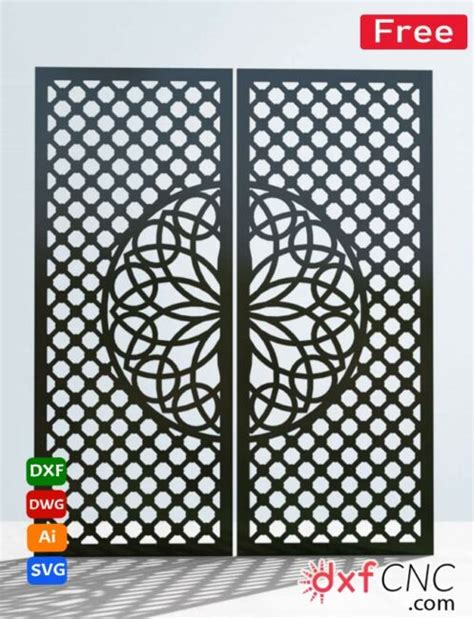 Gate Double Door Screen Design Free Dxf File For Cnc Machine