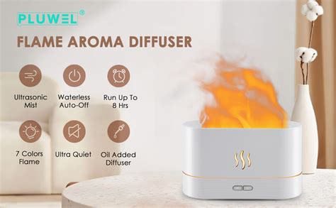 Pluwel Rgb Flame Aroma Diffuser Humidifier 7 Colors