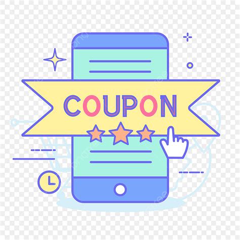 최소한의 만화 일러스트 선 그리기 모바일 온라인 쇼핑 쿠폰 할인 아이콘 전자 상거래 법정에서 제한된 시간 제공 Png 일러스트 및 Psd 이미지 무료 다운로드