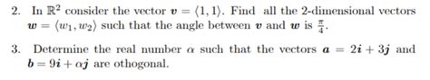 solved 2 in r2 consider the vector v 1 1 find all the 2