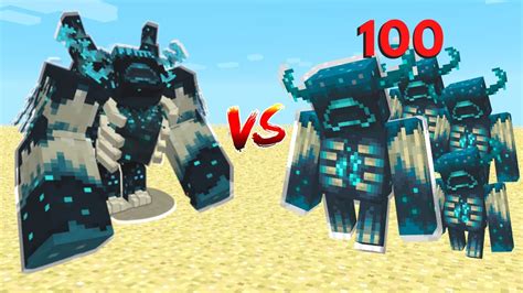 Mutant Warden Vs 100 Warden In Minecraft Mob Battle Youtube