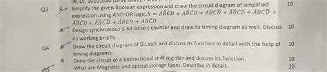 Q3 A Simplify The Given Boolean Expression StudyX