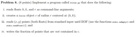 Solved Python Implement A Program Called Filterpy That