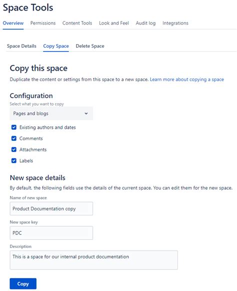 Copy A Space Confluence Data Center And Server 83 Atlassian