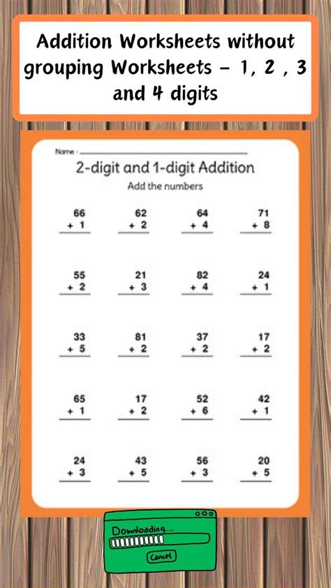 Addition Worksheets Without Grouping 6000 Worksheets 1 2 3 And 4 Digits