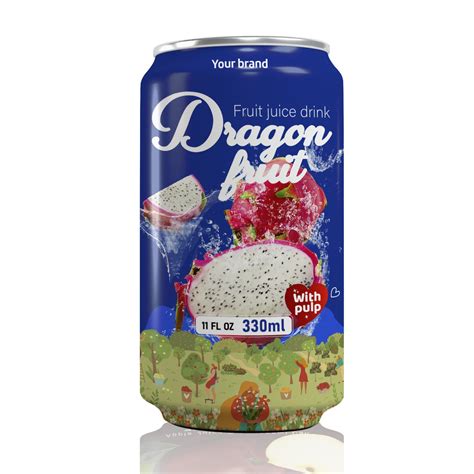 Dragon Fruit Juice Drink With Pulp 330ml Can Tan Do