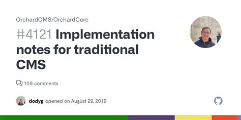 Implementation Notes For Traditional Cms · Issue 4121 · Orchardcmsorchardcore · Github