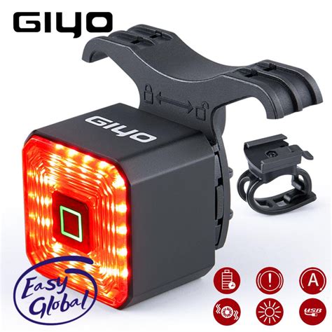 Giyo 智能自行車尾燈自動開關停止信號剎車公路自行車公路車 Led 尾燈 Usb 充電 Mtb 騎行安全閃光燈 蝦皮購物
