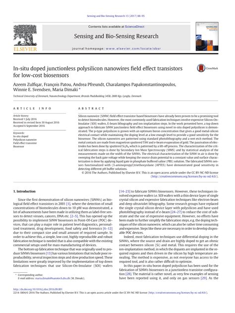 Pdf In Situ Doped Junctionless Polysilicon Nanowires Field Effect Transistors For Low Cost