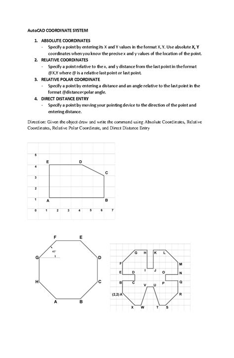 auto cad coordinate system line command autocad coordinate system 1