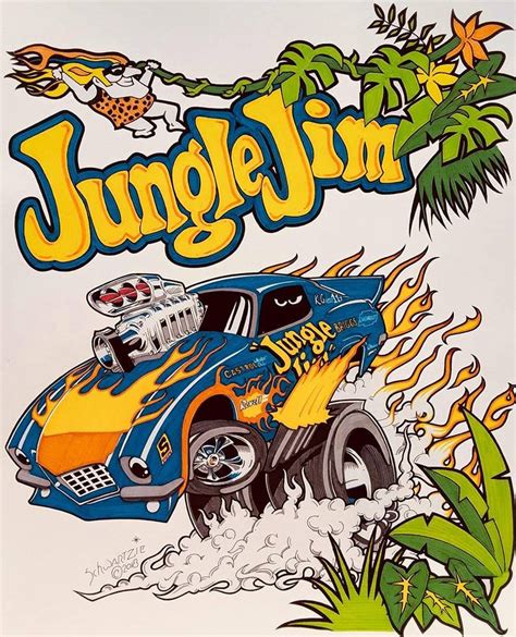 Jungle Jim Drag Racing Art Print Etsy