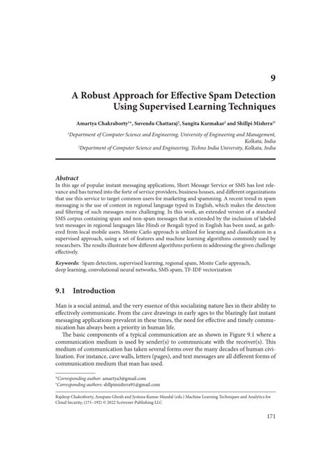 Pdf A Robust Approach For Effective Spam Detection Using Supervised Learning Techniques